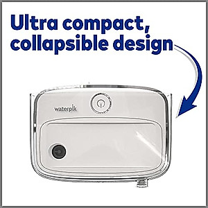 Waterpik Sidekick Portable Water Flosser, Perfect for Travel & Home, ADA Accepted, White/Chrome WF-04