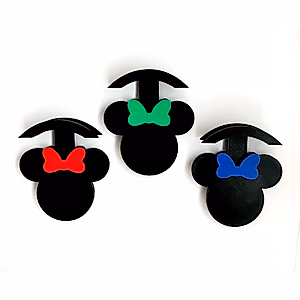 One 1 Decorative Girl Bow Mouse Head Cruise Ship Cabin Magnetic Hooks - Heavy Duty Neodymium, Strong 60 Lbs Metal Wall Hanging Swimsuits, Towels, Keys, Bags, Or Coats - Travel Essentials Disney Cruise