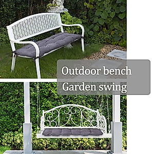 Big Hippo Indoor Bench Cushion 51 x 19 x 2 Inches - Soft Bench Pad Patio Bench Seat Cushion with Ties - Grey