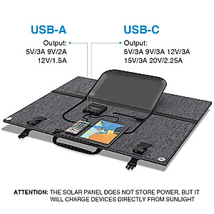 MERRAC Solar Panel, 100W 18V Solar Panel Kit with 2 USB Ports & DC Output, Portable Foldable Solar Battery Charger for Power Station, Outdoors, Camping, RV, Emergency
