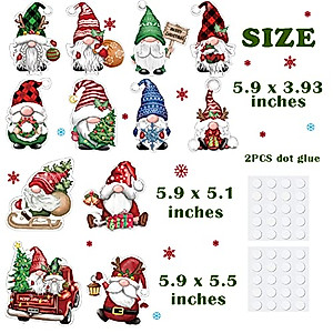 48 PCS Christmas Gnome Cutouts with 60 Glue Point Dots, Christmas Bulletin Board Decorations, Winter Classroom School Christmas Holiday Party Decorations for Wall Window Blackboard