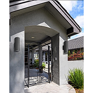 Ken & Ricky Outdoor Wall Light, Dusk to Dawn Sensor Exterior Light Fixture, Up and Down Wall Sconce with Photocell Sensor for Porch Patio Garage House Entryway-1 Pack