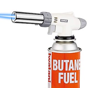 Butane Torch Kitchen Blow Lighter Gas burner, Culinary Torches Chef Cooking Professional Adjustable Flame with Reverse Use, for Creme, Brulee, BBQ, Camp, Baking, Jewelry welding (Butane Not Included)