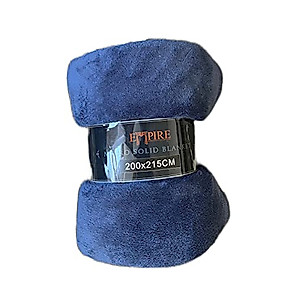 Empire Home Fashi Beautiful Light Soft Throw Blanket - 15 Solid Colors - All Bed Sizes (Throw (50 x 60), Navy)