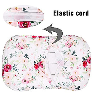 Baby Loungers Cover, Floral Newborn Lounger Cover, Baby Nest Cover for Girls, Removable Slipcover for Infant Padded Lounger, Snugly Fit(Lounger not Included)