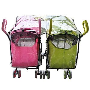 Aligle Twin Stroller Raincoat Universal Size Side by Side Stroller Weather Shield, Baby Rain Cover/Wind Shield