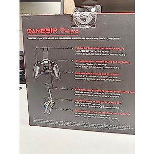 GameSir T4 Pro Wireless Game Controller for Windows 7 8 10 PC/iPhone/Android/Switch, Dual Shock USB Bluetooth Mobile Phone Gamepad Joystick for Apple Arcade MFi Games, Semi-Transparent LED Backlight