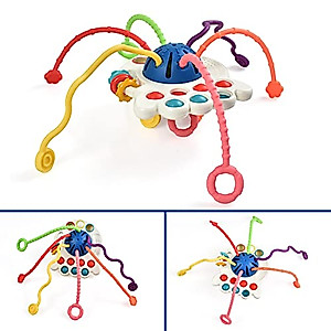 Tuko Baby Toys 6-12-18 Months Baby Sensory Toys Silicone Pull String Toys Montessori Toys for Toddlers