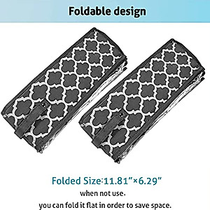 Under Bed Shoe Storage Organizer for Closet (2 Pack Fits 24 Pairs), Underbed Shoes Storage Solution with Clear Cover, for Sneakers, Clothes, Great Space Saver (Gray Lantern Pattern)