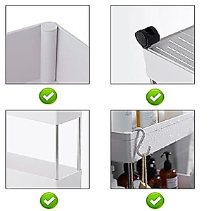 BHVXW Thicker Material Multi-Layer Storage Cart Rolling Bathroom Organizer Household Rack Mobile Shelf