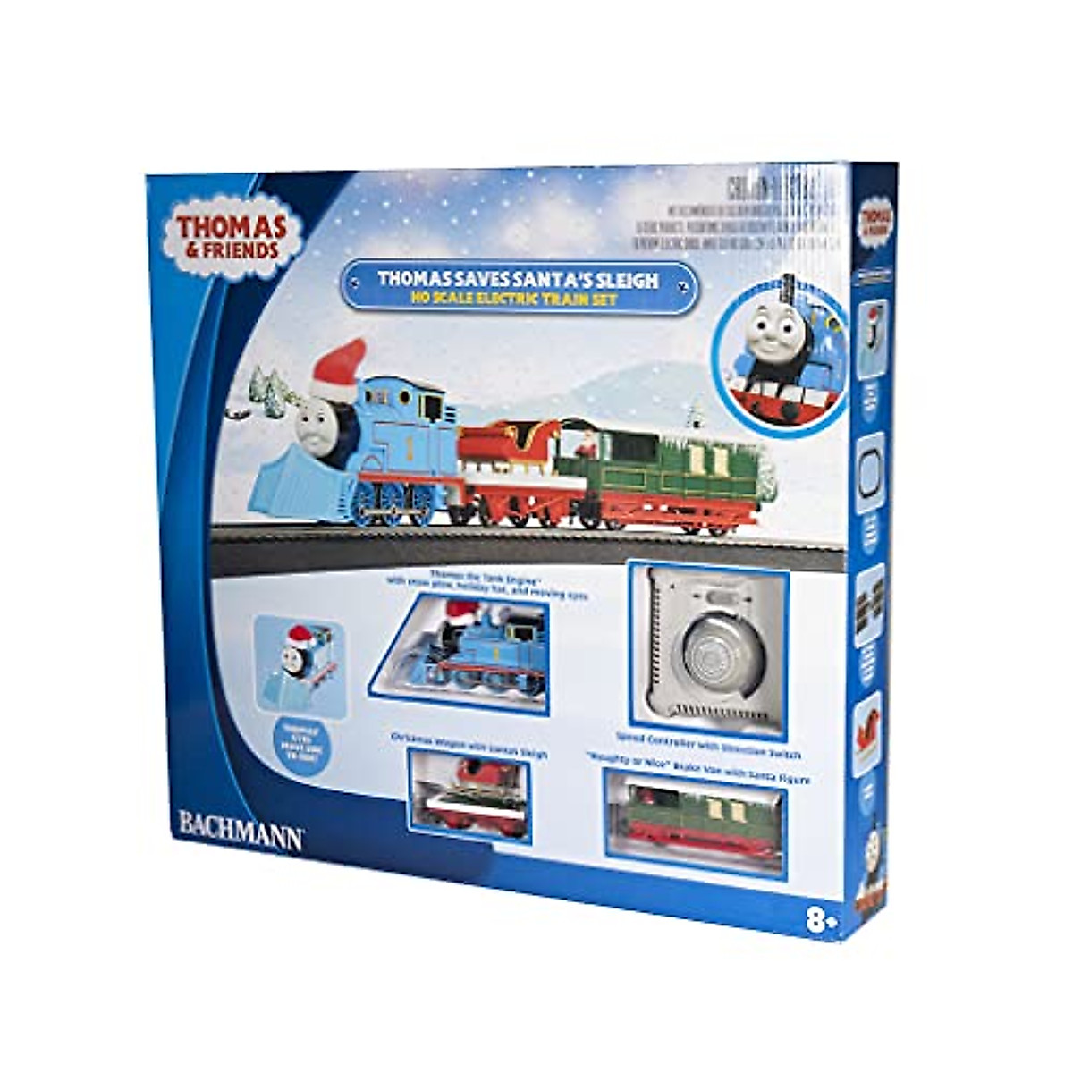 Bachmann Trains - Thomas Saves Santa's Sleigh Ready to Run Electric Train Set - HO Scale, Prototypical Colors