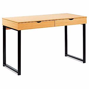 NDGDGA Desktop Computer Desk with Drawers for Small Spaces, Modern Home Office Laptop Table, Multipurpose Gaming Writing Study Computer Table Wooden Workstation (Yellow, 47.2 x 20.5 x 29.5 inches)