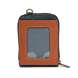 Chala Group Chala Handbags Cute-C Sunflower Credit Card Holder Wallet Wristlet, Navy, 3.5 W x 5 H x 1inch D