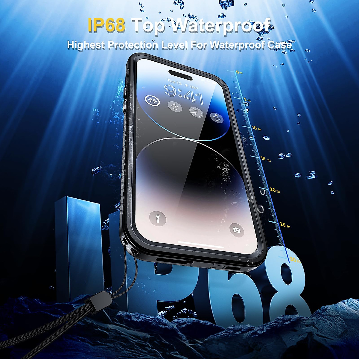 Humixx Design for Waterproof Case iPhone 14 Pro Max Case Compatible with MagSafe【IP68】【14FT Military Dropproof】 Built-in Screen Protector&Lens Protector for iPhone 14 Pro Max Magnetic Case Black