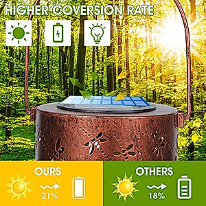 Solar Lanterns Outdoor Hanging Lantern Lights, Dragonfly Hollowed-Out Metal Decor Lantern, Waterproof LED Decorative Garden Light - Delicate Garden Decoration for Patio, Yard, Pathway, Landscape