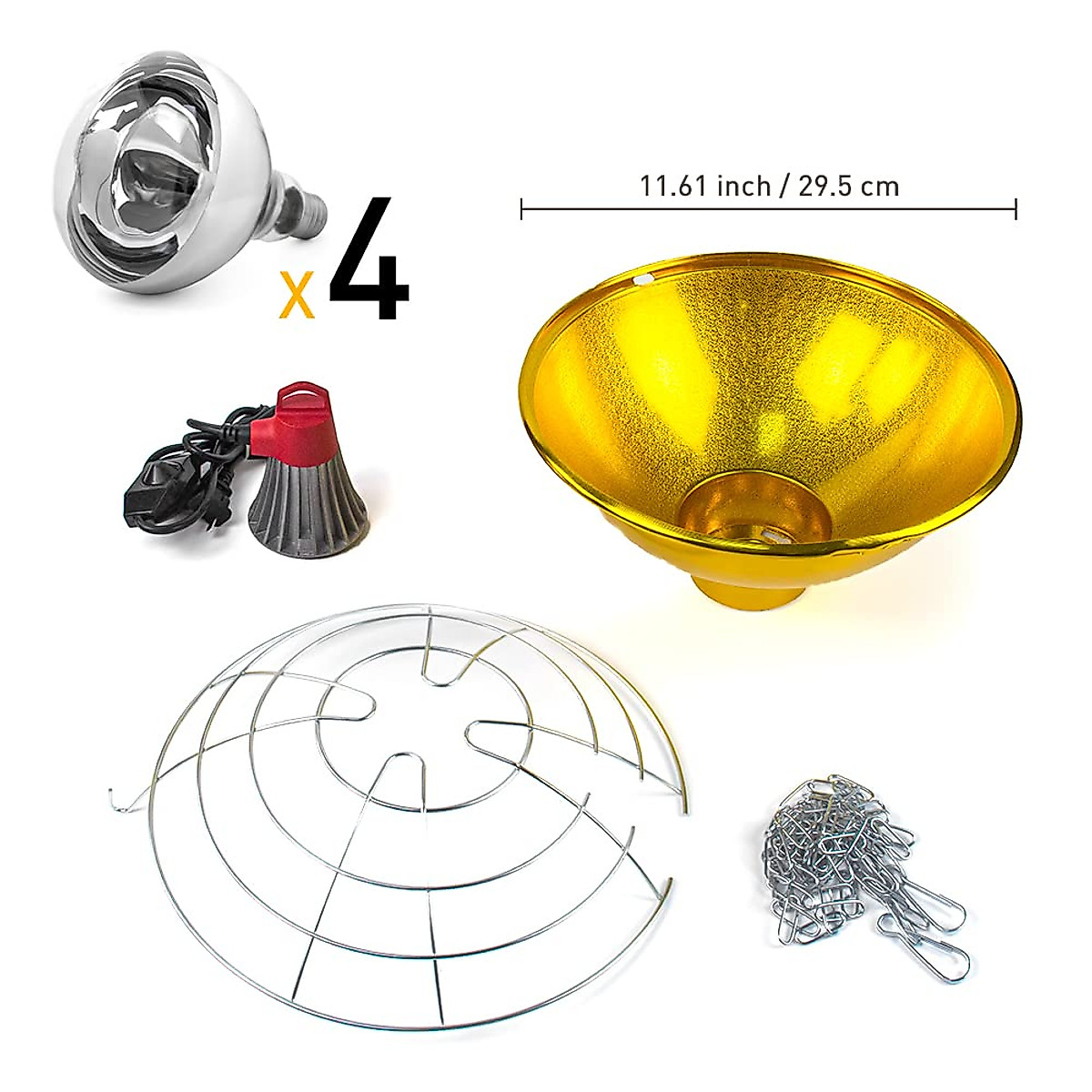 DUEBEL Food Heat Lamp 2 Pack Food Warmer Lamp with 4 Bulbs, Ideal Buffet Food Warmer, Catering Food Warmer, 110V Commercial Food Warmer