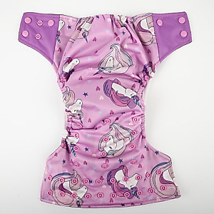 3 AIll in One Night AIO Cloth Diapers Nappy Bulit in Insert Reusable Washable for Girls (Flowers Pack)