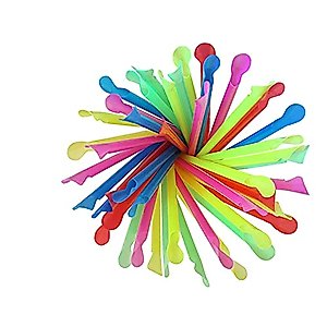 Concession Essentials 8'' Unwrapped Snow Cone Spoon Straw Assorted Bright Colors. Pack of 400ct.
