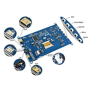 7inch HDMI LCD (H) 1024x600 IPS Capacitive Touch Screen LCD Display HDMI Module for Raspberry Pi, Jetson Nano,BB Black, Banana Pi Support Microsoft XBOX360 and Nintendo Switch