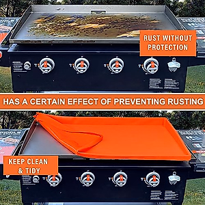 Ezebesta Silicone Griddle Mat for Blackstone 28 Inch Griddle，Protective Cover Mats Blackstone Griddle Top，Covers for Blackstone Protector Outdoor-Orange/High Wall Design