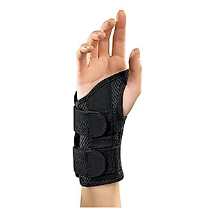 Mueller Sports Medicine Green Fitted Wrist Brace for Men and Women, Support and Compression for Carpal Tunnel Syndrome, Tendinitis, and Arthritis, Right Hand, Black, Small/Medium