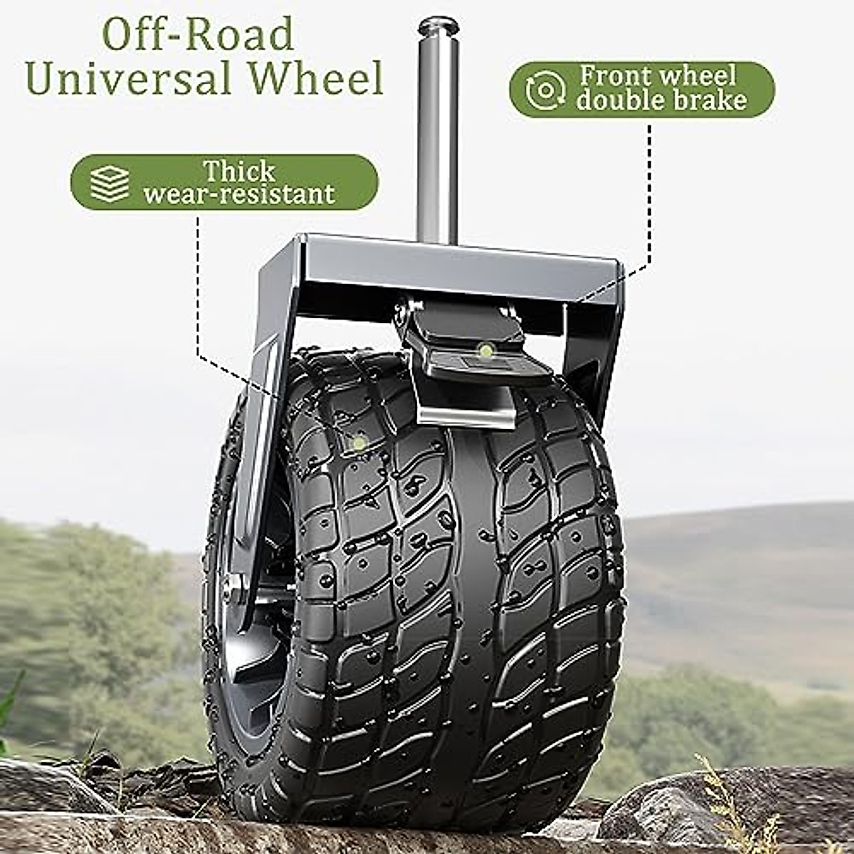 YJSG Collapsible Folding Wagon Garden Cart,White Garden Carts,Beach Wagon Grocery Wagon Wagon Sports Utility Off-Road Wheels with Brakes Wagon Cart 200Kg Load Camping Cart