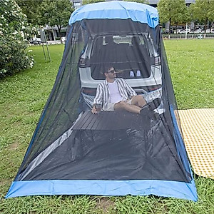 aomxay SUV Tent for Camping and Hiking, Lightweight with Rainfly and Tent Stakes, 6' x 6.5' Universal Tailgate Tent for Cars, SUVs, Trucks, Hatchbacks