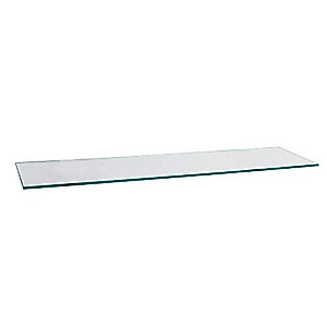 Pro Safe Glass 10" X 48" Rectangle Tempered Clear Floating Glass Shelf - Glass Only