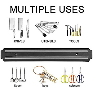 Magnetic Knife Holder,15in Magnetic Knife Strip for Wall, Powerful Magnetic Knife Rack, Securely Hang Knives on Multipurpose Tool Holder
