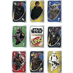 Mattel Games UNO Star Wars The Mandalorian Card Game, Travel Game in Collectible Storage Tin & Special Rule, 2-10 Players