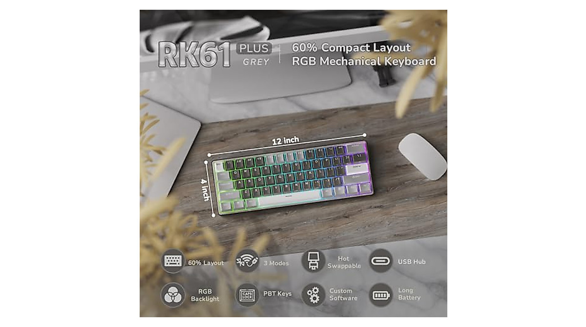 RK61 Plus Wireless Gaming Keyboard - 60% Mechanical