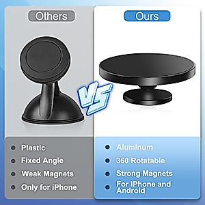 Aerbeis Gym Magnetic Phone Holder Adapter - Double Sided Magnetic Phone Mount Compatible with MagSafe iPhone 14 13 12 Pro Max Plus Mini, 360° Adjustable Holder for Any Phone Video Recording