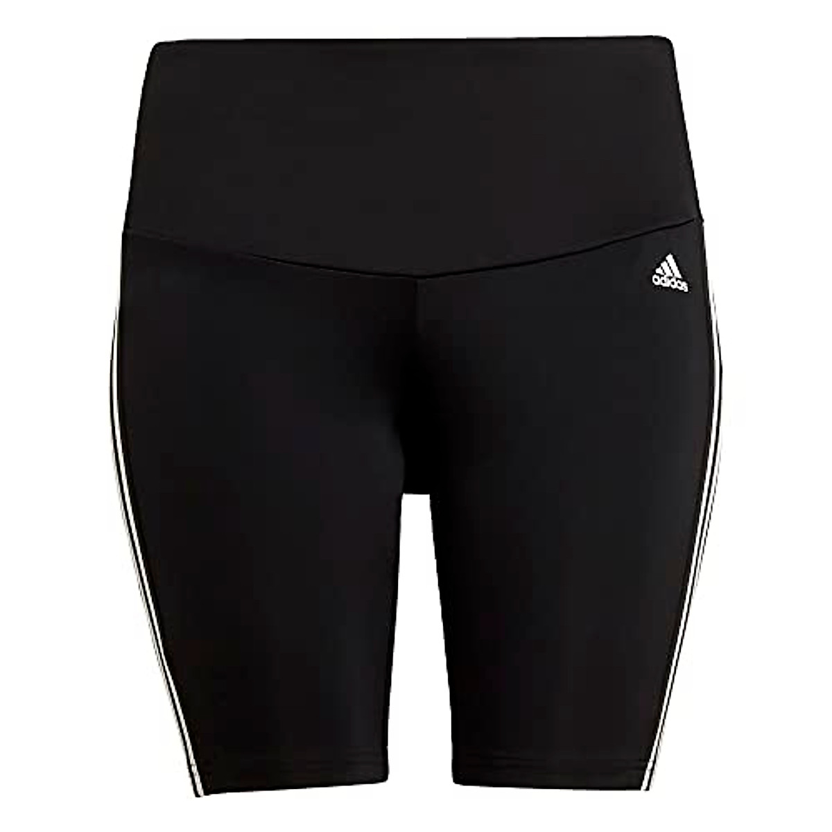 adidas womens 3-Stripes Short Tights Black/White Large