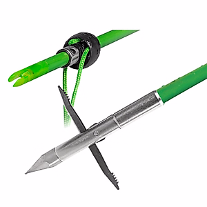 TruGlo Carpedo Superior Durable Hunting Bowfishing Arrow w/Slide Safety System - 575 Grain Point, 6-Sided Tip, Mechanical Toothed Barbs