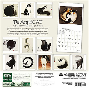 The Artful Cat 2023 Wall Calendar: Brush &amp; Ink Watercolor Paintings