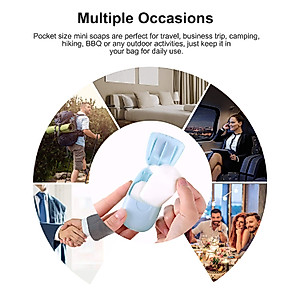 Portable Disposable Soap Sheets, Mini Portable Hand Washing Travel Hiking Washing Hand Bath Toiletry Paper Soap Sheets Bathing Soap (6 Boxes)