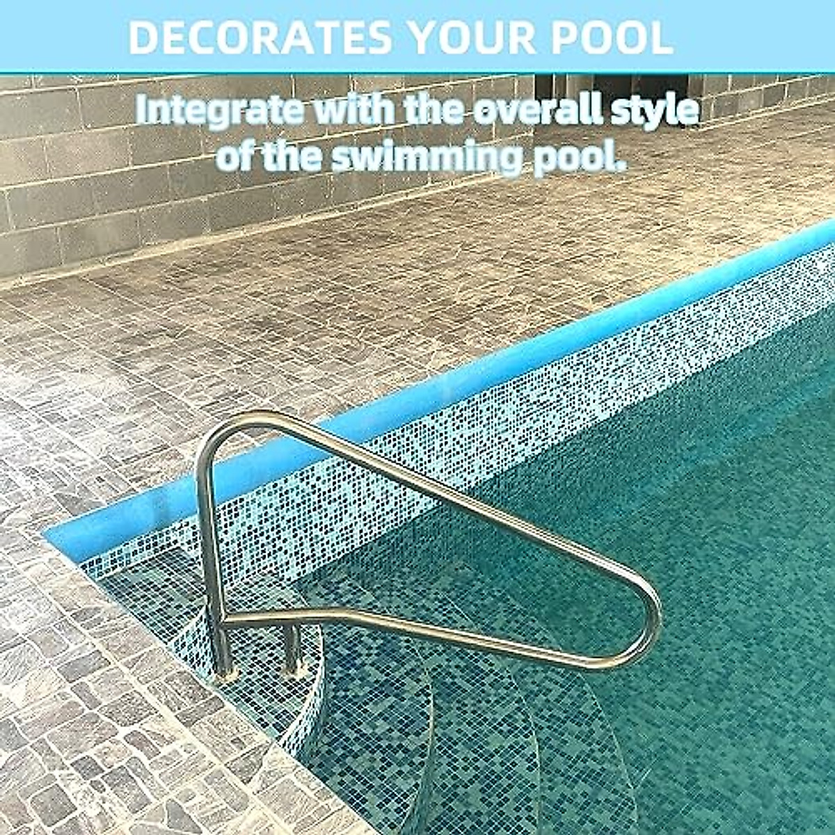KUAFU Pool Handrail Grab Rail 49.5"X35.5" Swimming Pool Bend Handle Stair Rail 300lbs Load Capacity for Inground Pool 304 Stainless Steel
