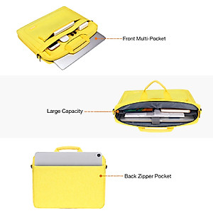 MOSISO Laptop Shoulder Messenger Bag Compatible with MacBook Air 15 inch M2 A2941/Pro 16 inch M3 A2991 M2 A2780 M1 A2485 A2141,15-15.6 inch Notebook with Adjustable Depth at Bottom, Yellow