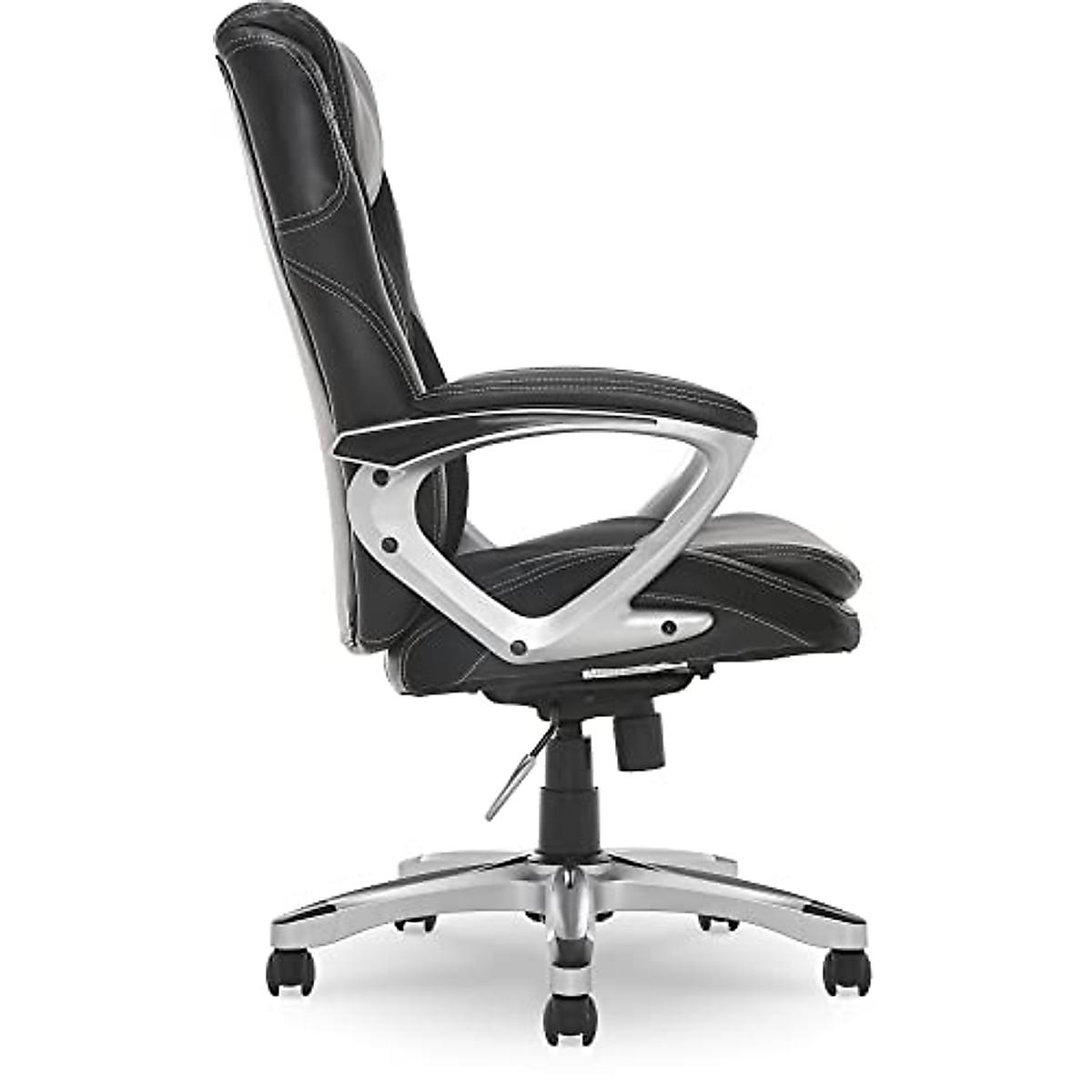 Serta Executive Office Padded Arms, Adjustable Ergonomic Gaming Desk Chair with Lumbar Support, Faux Leather and Mesh, Black