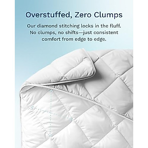 ViscoSoft All Seasons Twin/Twin XL Down Alternative Reversible Quilted Comforter - Breathable Premium Twin Extra Long Microfiber White Duvet Cover Insert