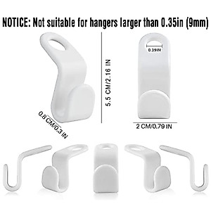 HOLLIHI 60 Pcs Clothes Hanger Connector Hooks,Plastic Cascading Hanger Hooks Extender Clips,Wardrobe Clothing Hangers Connection Hooks for Organizer Closet Cabinet Space Savers Hangers, White