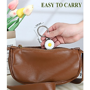 YATOISUR Hat Clip - Hat Holder for Travel on Bag - Silicone Hands Free Hat Clip for Purse Luggage - Protect Hat from Falling (White Daisy 1 Pack)