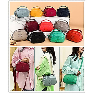 OPXTO-BoBo Lightweight Small Solid Color Crossbody shoulder bag, Nylon Multi-Pocket Cell Phone Purses Wallet for Women. (Classic black)