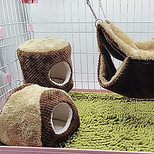 Oncpcare Cozy Ferret Bed Guinea Pig Cave Bed Tent Fleece Rat Hideout House Nest Cage Accessories for Chinchilla Squirrel Hedgehog
