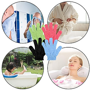 Duufin 14 Pairs Exfoliating Gloves Shower Glove Exfoliator Bath Gloves for Shower, Spa, Massage, Body Scrub, Dead Skin Cell Remover