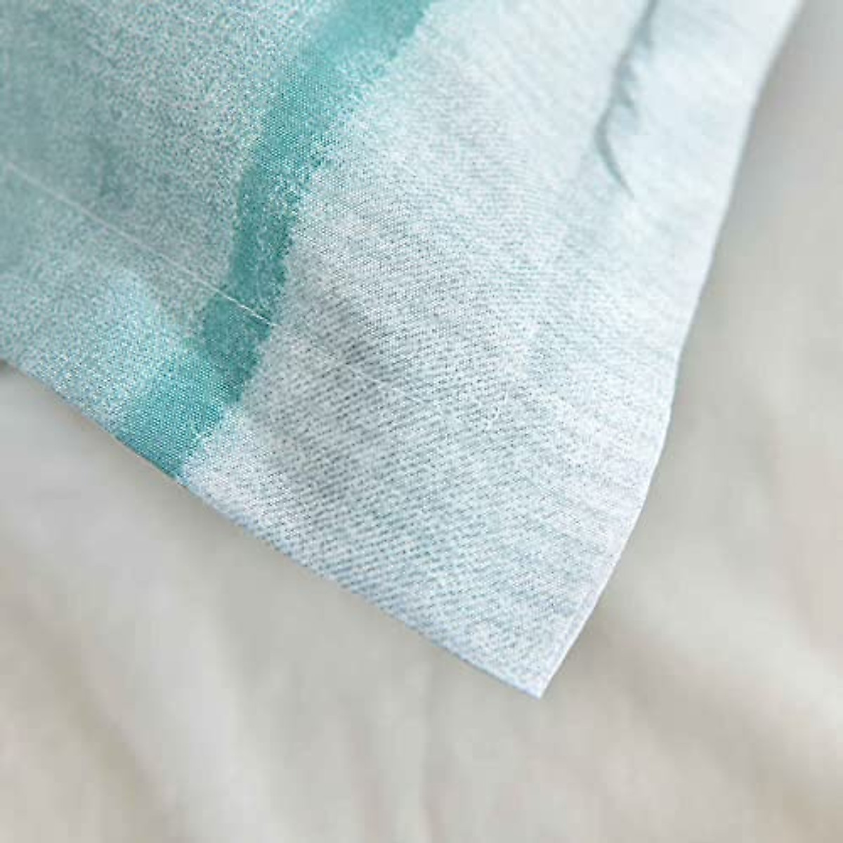 Queen Size Comforter Set, Teal, Gray and Blue Striped Pattern Print Reversible Down Alternative Bed Sets - 90 x 90 3PC Soft Microfiber Duvet Sets Modern Abstract Bedding in a Bag for Women Men, Grey