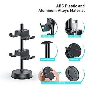 MANMUVIMO Desktop Controller Stand Holder with Anti-Slip Heavy Base Stable Suction Cup, Universal Controller Storage Display Stand for Desk Compatible with PS5/PS4/Xbox Series/Xbox One/Switch Pro