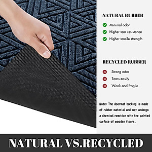 Yimobra Front Door Mat Outside Entrance 72 x 24, Waterproof and Washable Outdoor Mat, Non Slip Rubber Backing, Heavy Duty Welcome Matt for Home Entry Floor Porch Garage Office, Low Profile, Blue