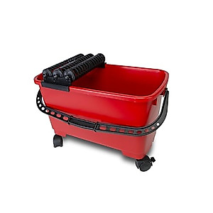RUBICLEAN Triple SuperPro Grout Bucket System – Lightweight, Durable Washboy with 3 Spiral Rollers, 5.3 gal Capacity, Wheels, and Carry Handle – Ideal for Tile Installation and Cleaning