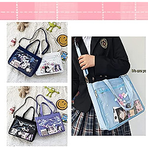 Ita Bag Ita Ba Zakkamart Tote Bag 2way Clear A4 Clear Bag Shoulder Deco Bag Canvas Bag School Bag School Ladies (purple)